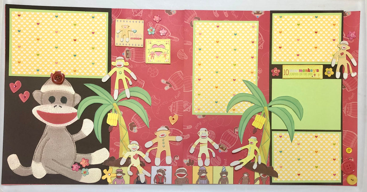 "Sock Monkeys" Scrapbook Layout Kit – Amazing Grace Papercrafts